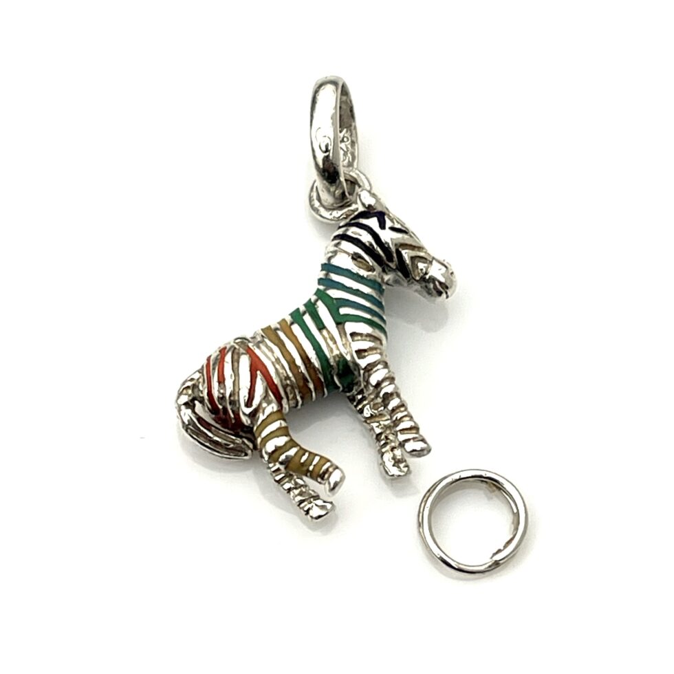 Links of London Rainbow Zebra Charm | Sterling Silver Vintage