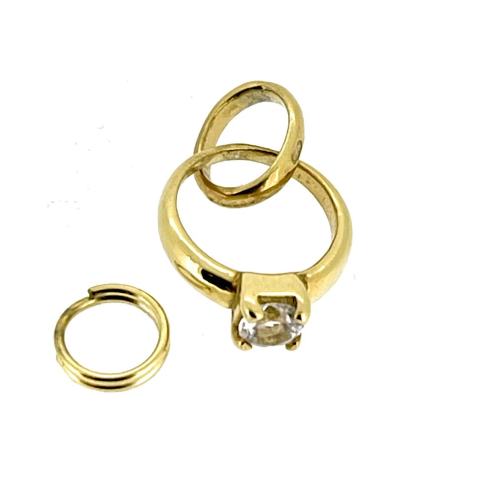 Vintage Links of London Big Rock Diamond Ring Charm Gold Plated