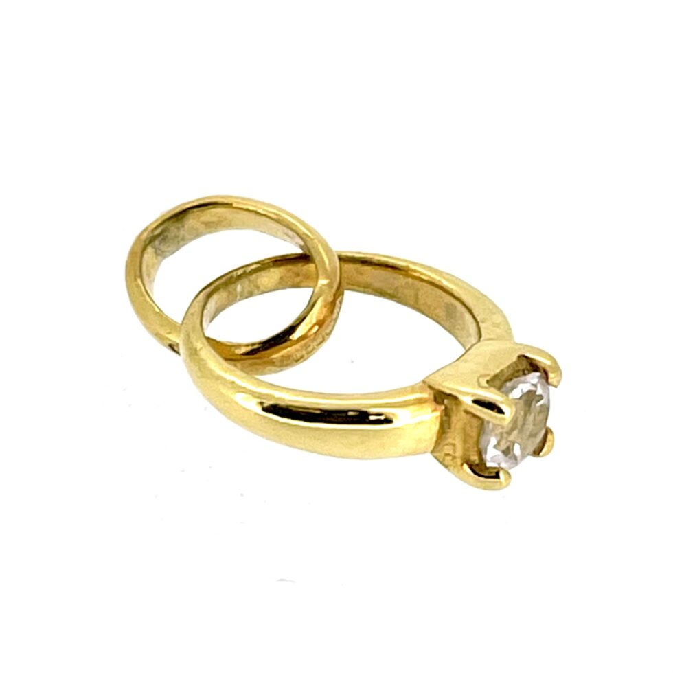 Vintage Links of London Big Rock Diamond Ring Charm Gold Plated